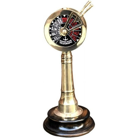 Brass Nautical 12" Ship's Engine Order Telegraph w/Wooden Base Marine ...
