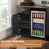 GDLF Coffee Bar with Mini Fridge Space, 19.7"W x 19.9"D x 34.7"H ...