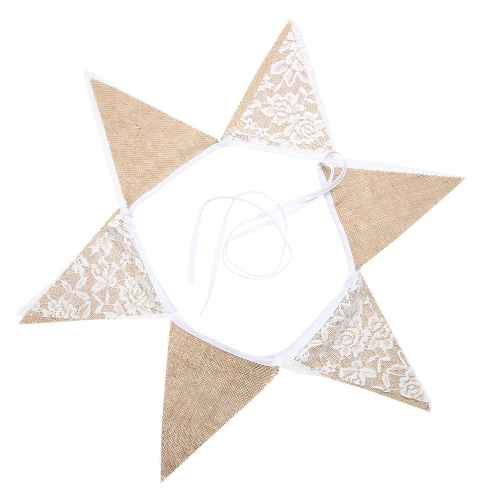 32 m 12 banderas encaje lino Vintage fiesta boda banderín banderín ...