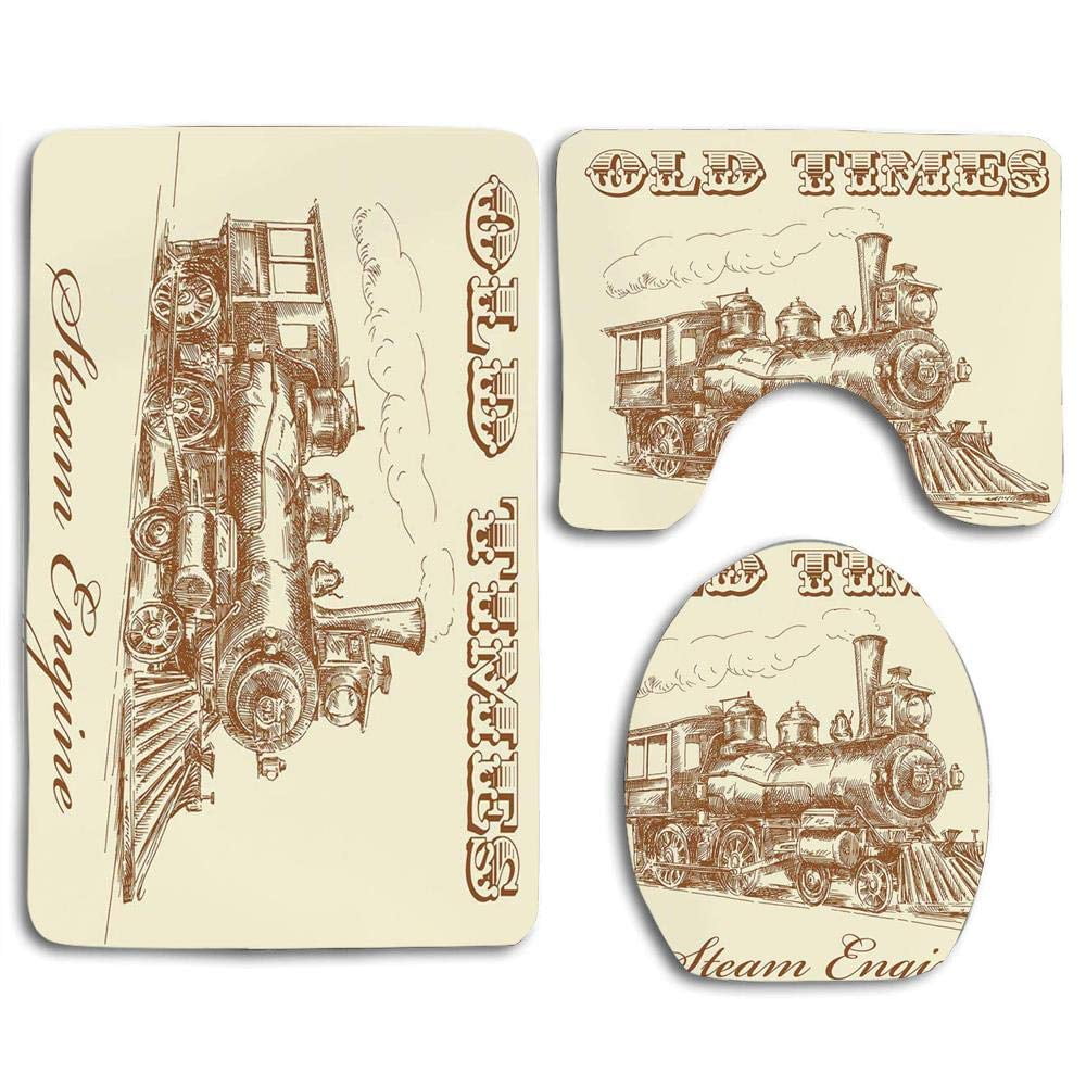CHAPLLE Steam Engine Old Times Train Vintage Hand Drawn Iron Industrial ...