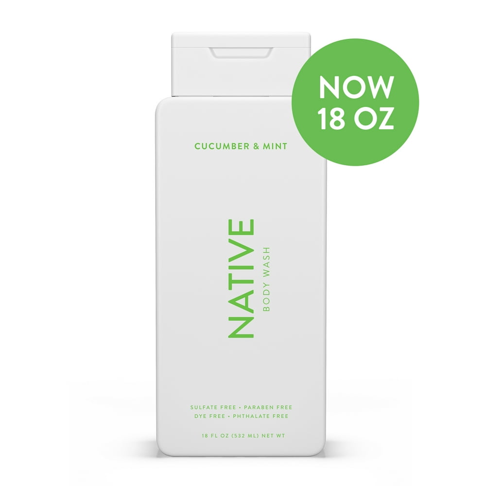 Native Natural Body Wash, Cucumber and Mint, Sulfate Free, 18 oz ...