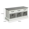 3 Drawer Wooden Storage Bench with Plinth Base, Gray and White- Saltoro ...