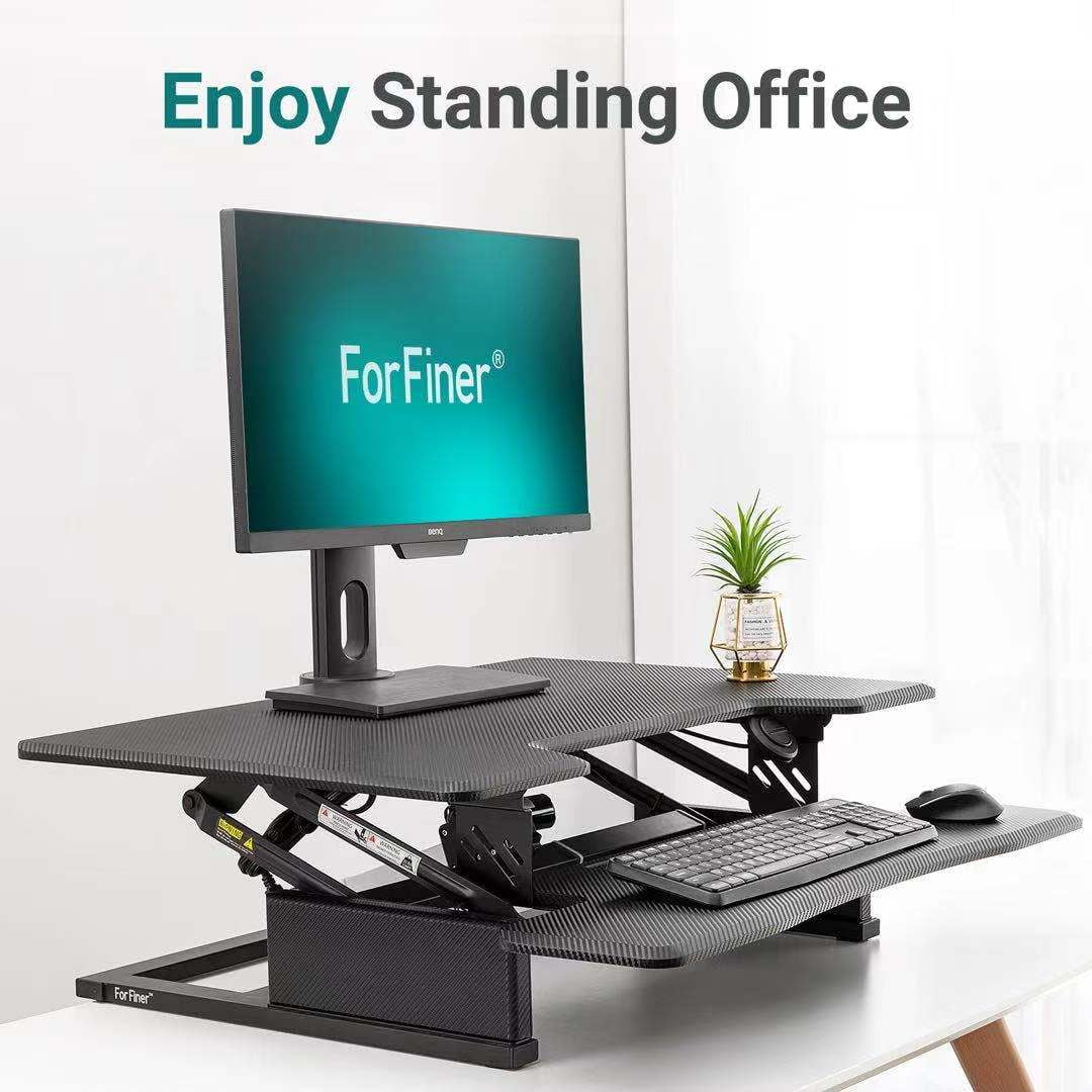 GUKA [Electric] 31.5 inch Standing Desk Converter, Height Adjustable ...