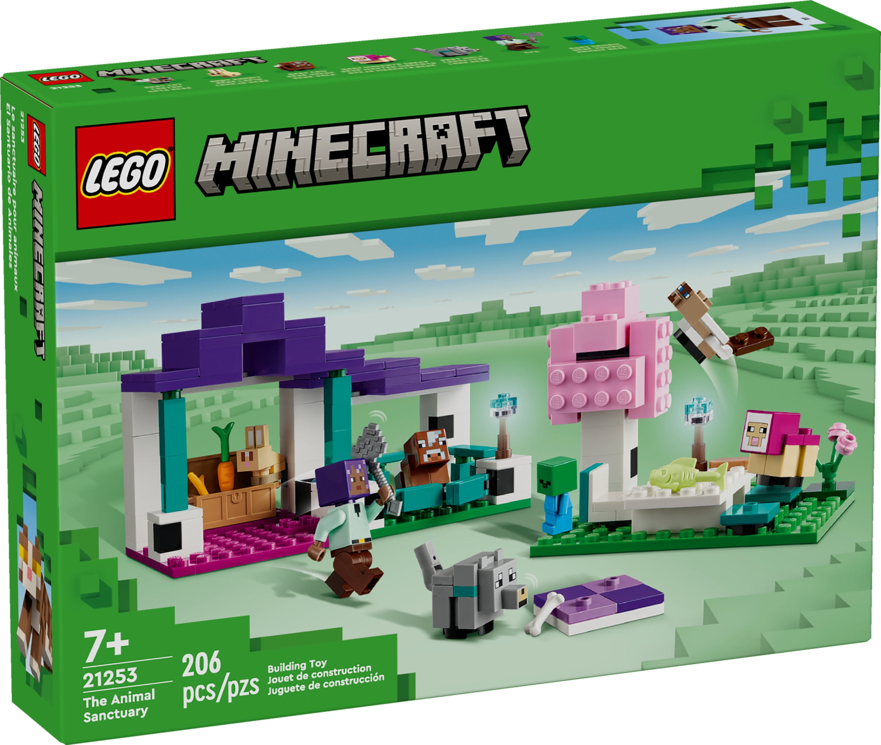LEGO Minecraft The Animal Sanctuary Building Set, Toy for Girls and ...