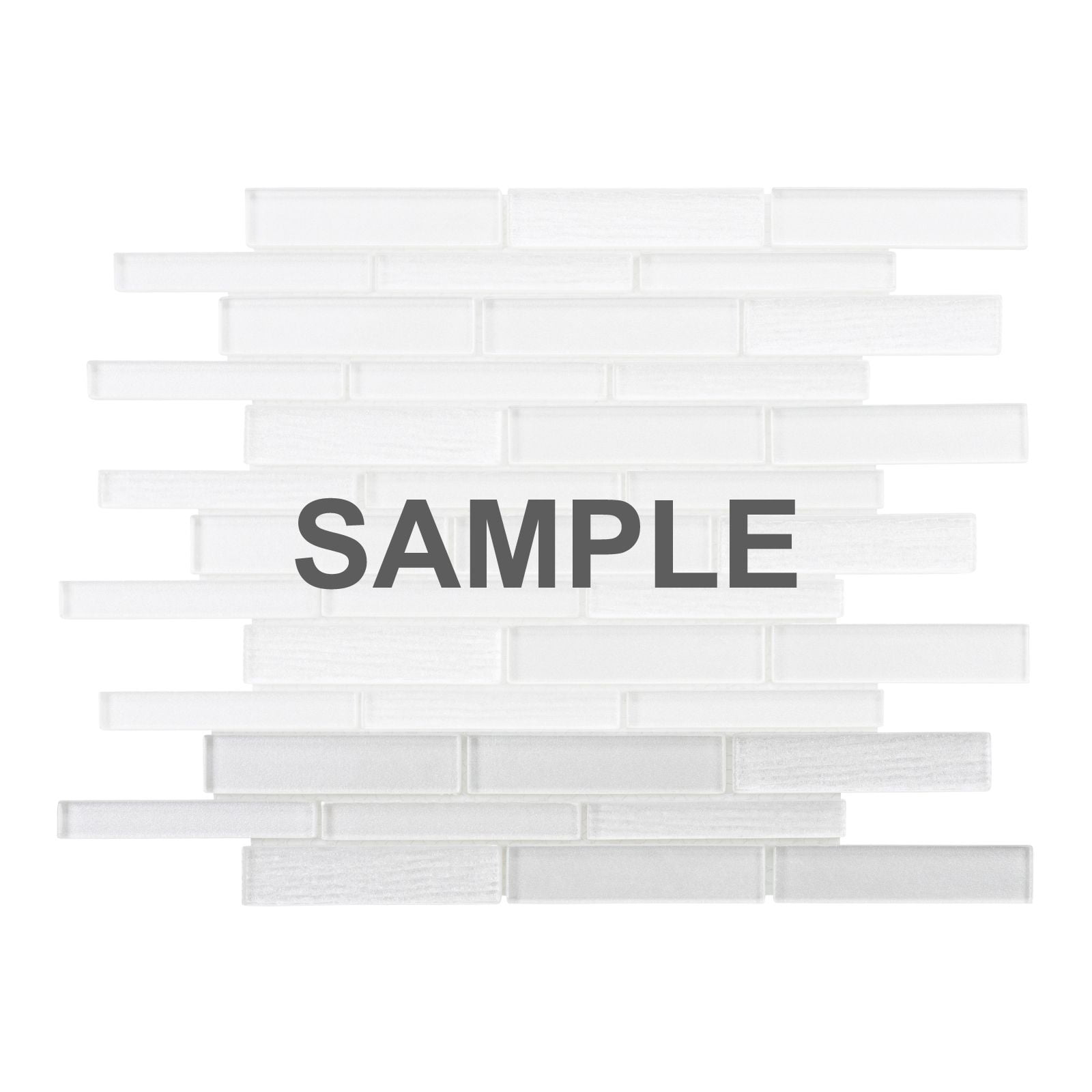 Sample - Super White Cold Spray Crystal Glass Textured Blend Mosaic ...