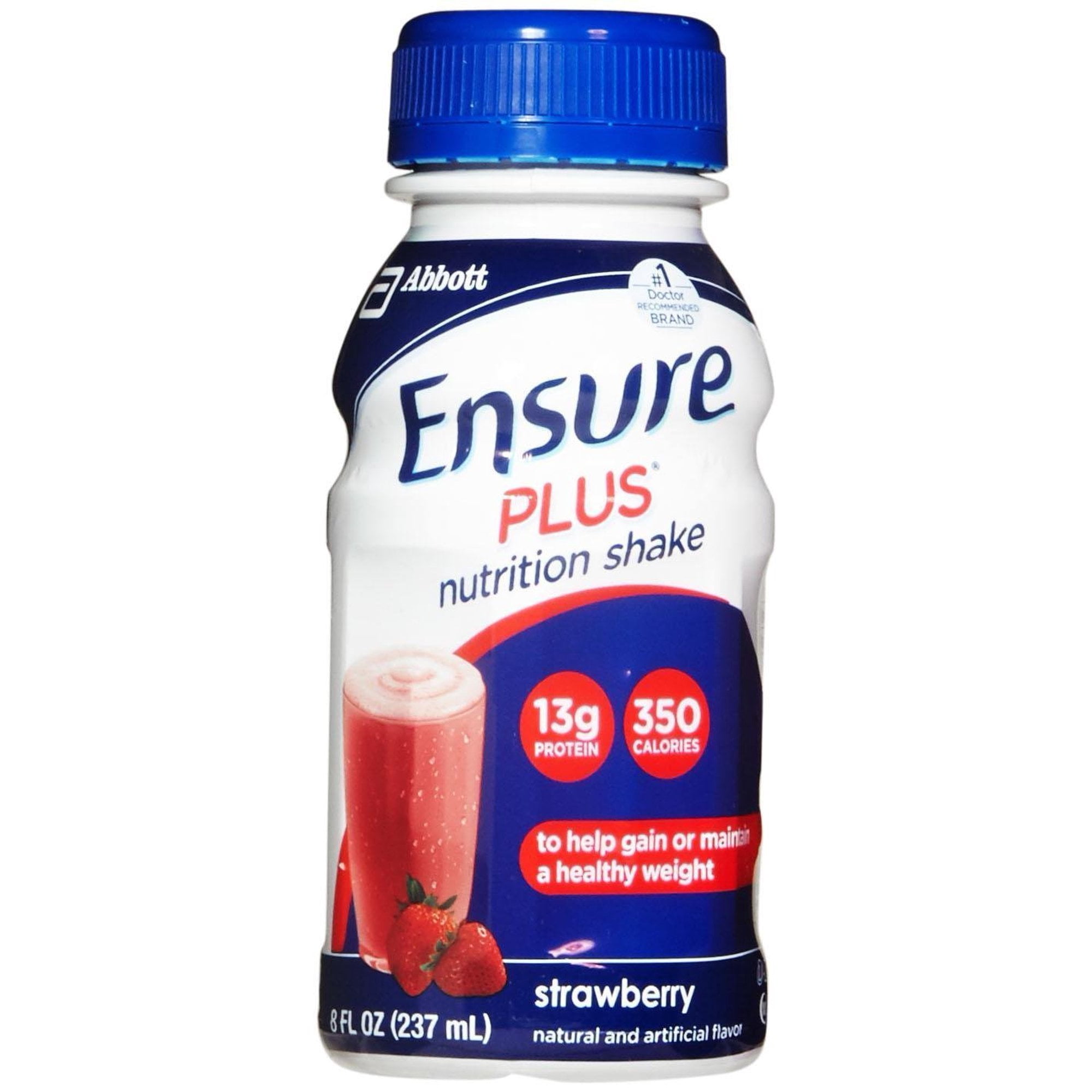 Ensure Plus Nutrition Shake, Strawberry Flavor, 8 oz. Bottles, Case of ...