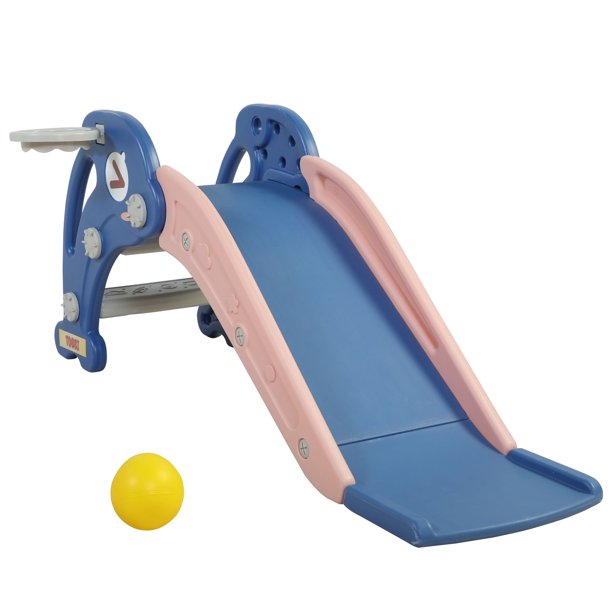 Tobbi 3 in 1 Toddler Slide Plastic Kids Slide with Climb Stairs ...