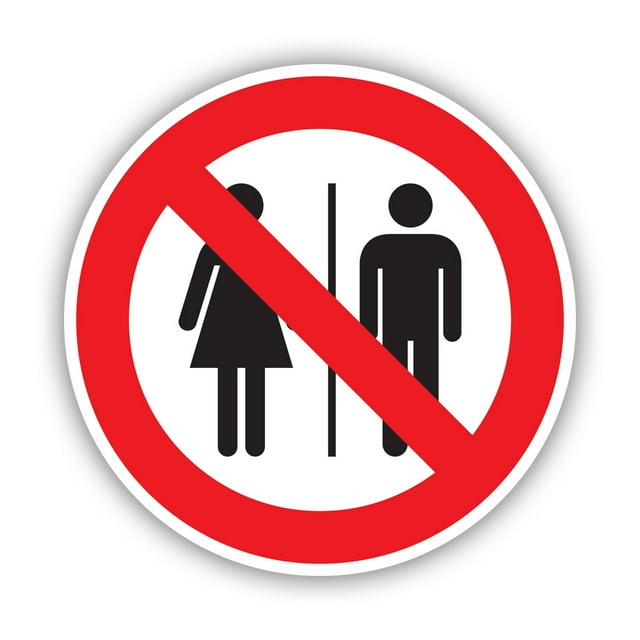 Round No Public Restrooms Sticker Decal - Self Adhesive Vinyl - Weatherproof - Made in USA - for ...