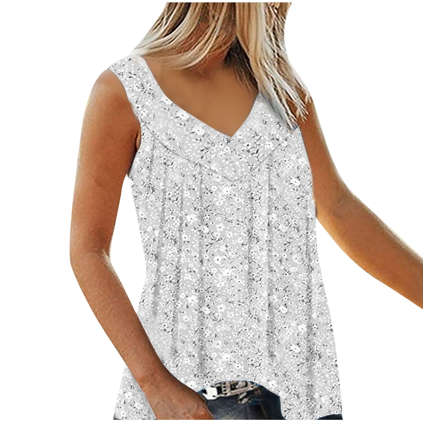 Click here for Uppada Women Boho Floral Print Tank Top Summer Sle... prices