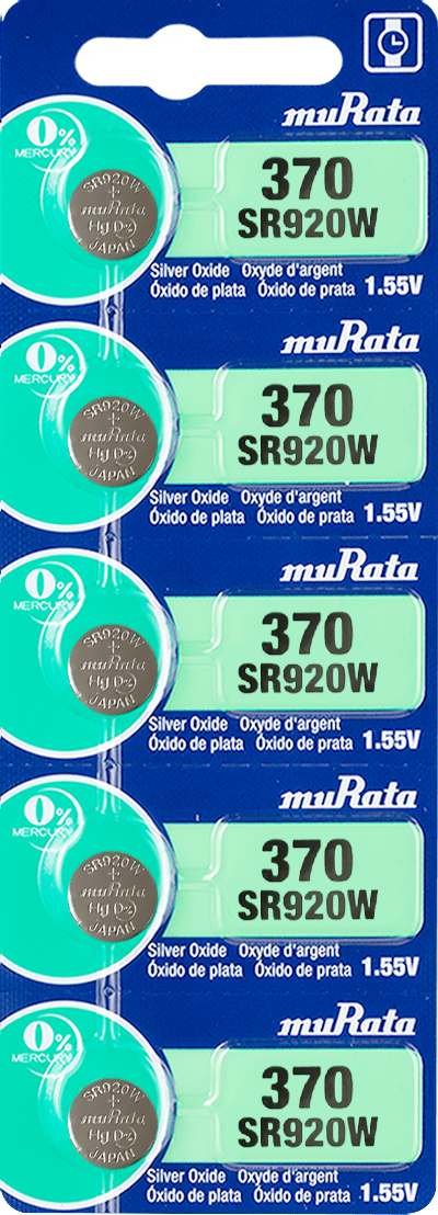 Murata 370 SR920W Battery 1.55V Silver Oxide Watch Button Cell ...