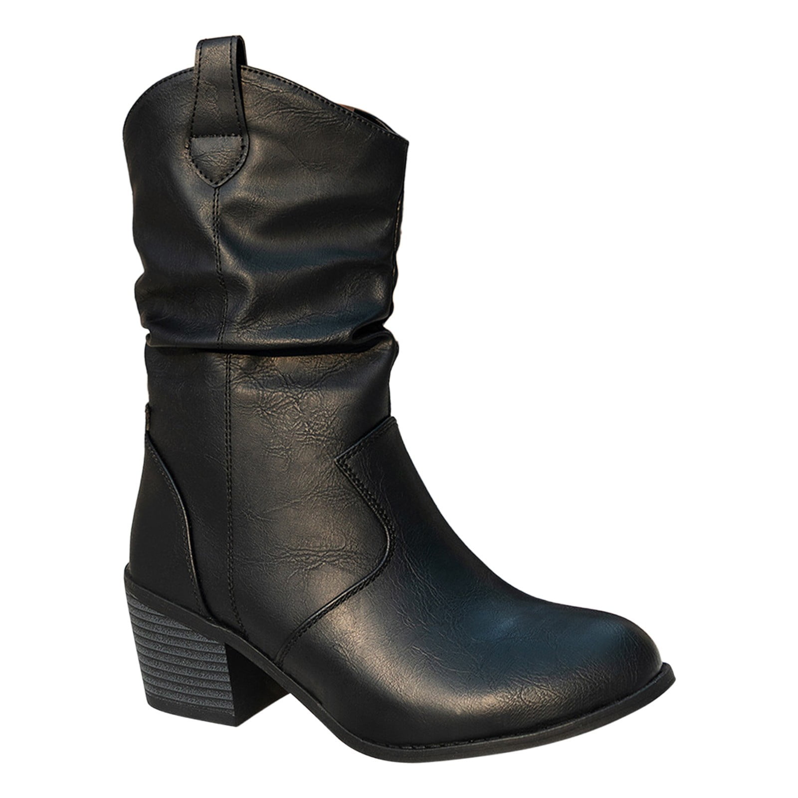 Click here for Jsaierl Womens Ankle Boots Chunky Stacked Heel Zip... prices
