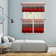 Brown Red Wood Grain Kitchen Curtains and Valances Set, Countryside ...