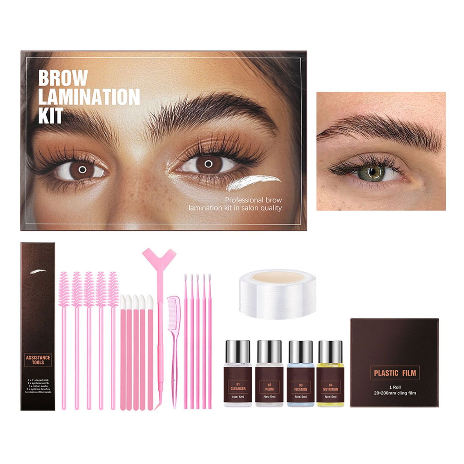 Kit de permanente de cejas en bolsa, kit de permanente de cejas para ...