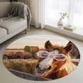 3ft Round Rug Farm Horses Area Rugs for Living Room Bedroom Washable ...