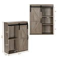 Rustown Farmhouse Wall Cabinet, Sliding Door, Adjustable Shelf, 3-Tier ...