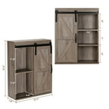 Rustown Farmhouse Wall Cabinet, Sliding Door, Adjustable Shelf, 3-Tier ...