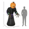 HomCom Pumpkin Reaper Light Up Halloween Yard Inflatable, with LED ...