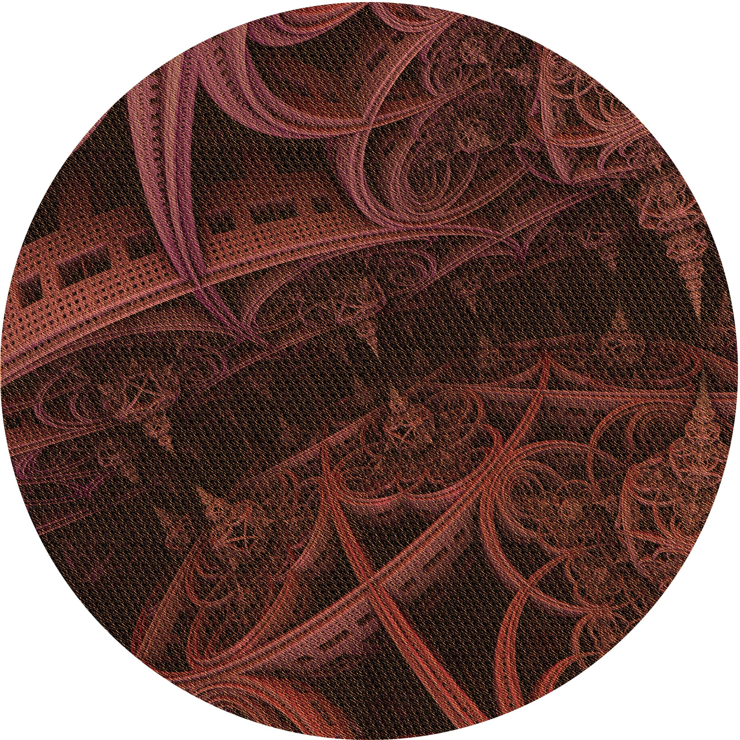 Ahgly Company Indoor Round Patterned Blood Night Red Area Rugs, 8 ...