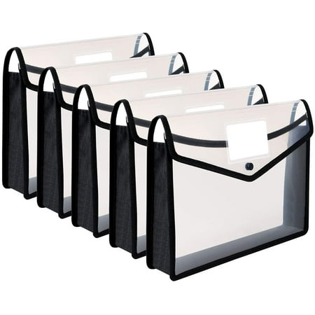 ThinkTex 5 Pack File Folders, Expandable Poly Envelope File Wallet ...