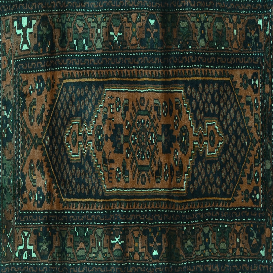 Ahgly Company Indoor Square Persian Turquoise Blue Traditional Area ...