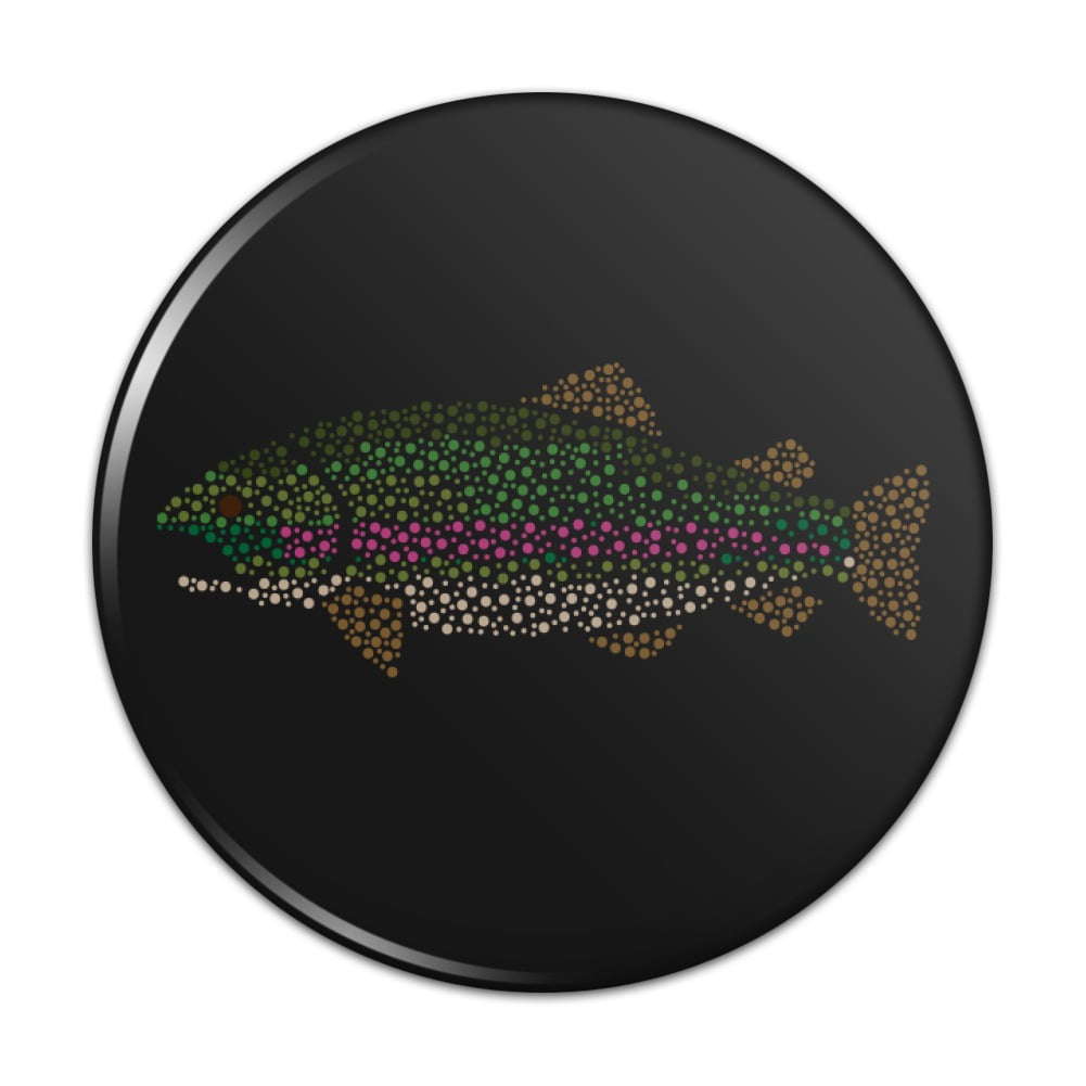 Rainbow Trout Fish Dots Spots Pattern Pinback Button Pin Badge - 3 ...