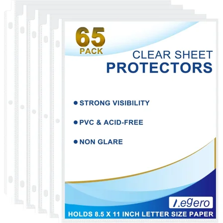 "Gold Seal 400 Count Heavyweight Non-Glare Poly Sheet Protectors, 8.5 ...