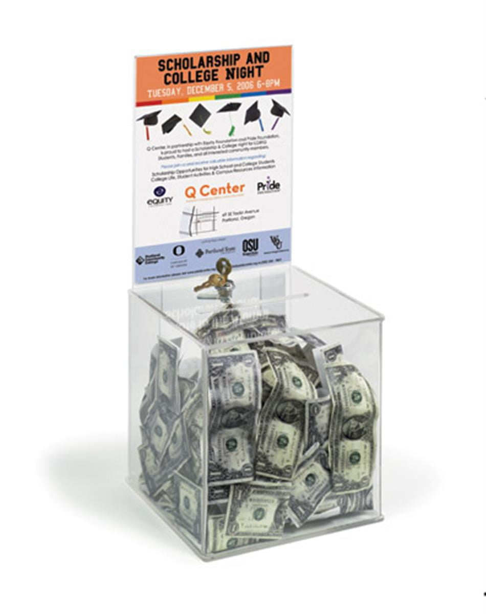 Square Suggestion Box, Donation and Ballot, Locking, Sign Holder (Clear ...