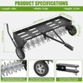 40" Tow Behind Spike Aerator with Galvanized Steel Tines and Extra-Wide ...