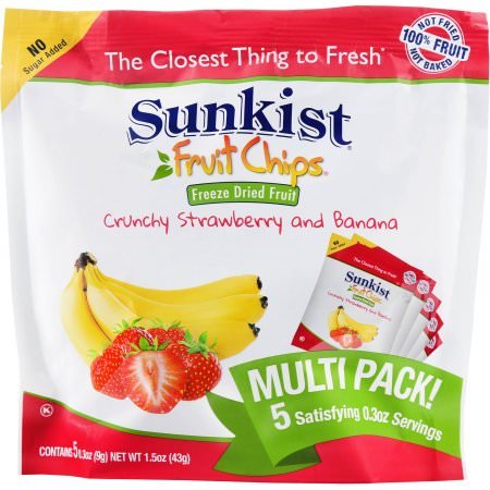 Sunkist Strawberry & Banana Slices, Crunchy Freeze Dried Fruit Chips, 0 ...