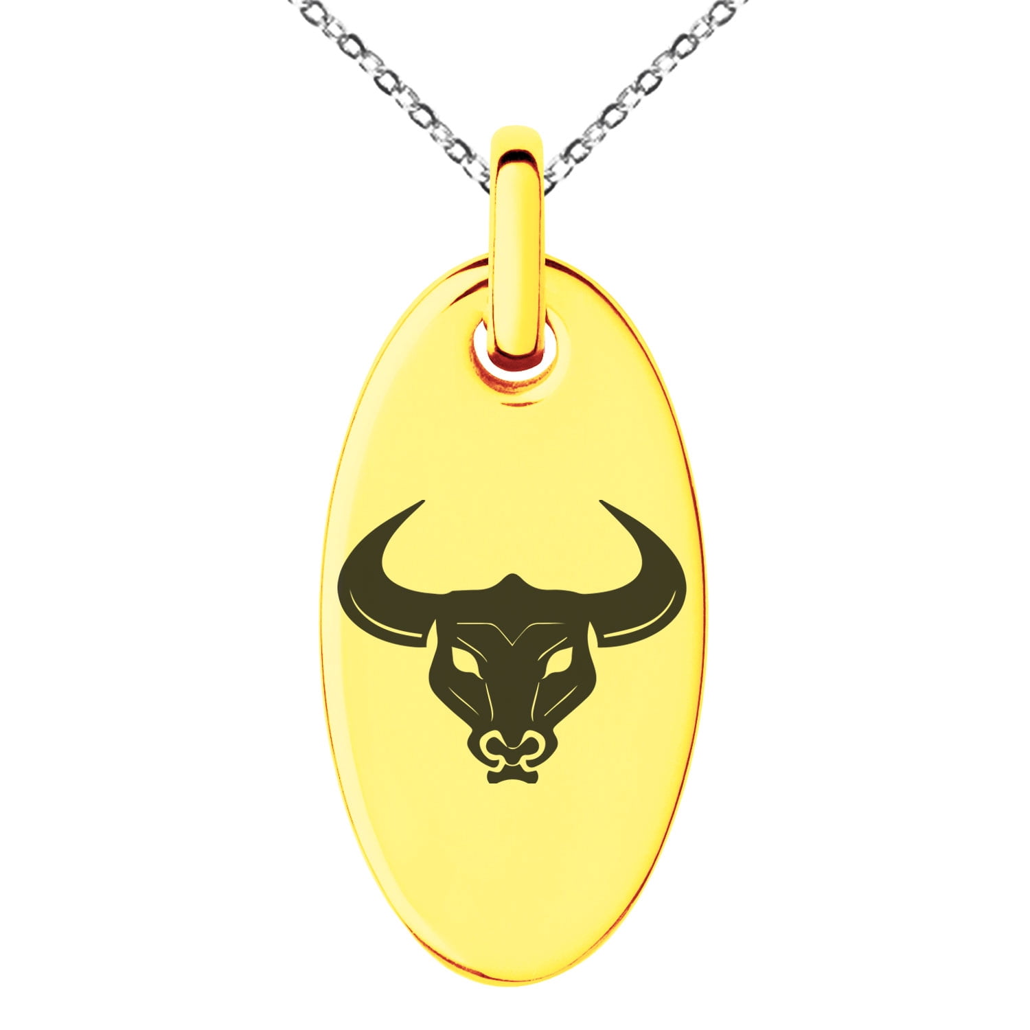 Stainless Steel Greek Mythology Minotaur Engraved Small Oval Charm ...