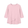 Favoffer Women Lightweight Summer Shirts Round Neck 3/4 Sleeve ...