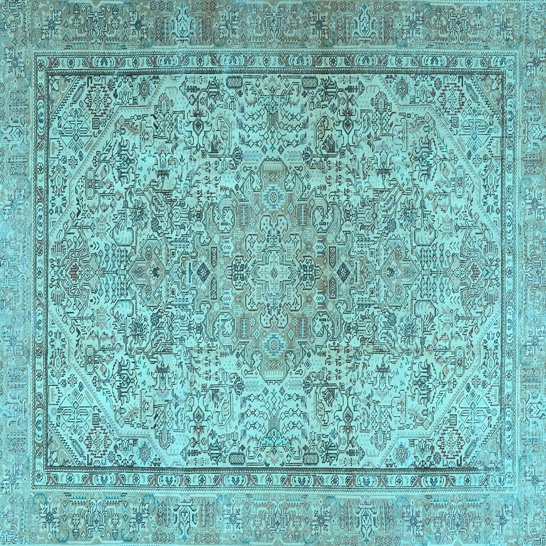 Ahgly Company Indoor Square Persian Light Blue Traditional Area Rugs, 6 ...