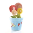 Blue Ceramic Flower Measuring Spoons - 4-Piece Gift Set with Base and ...