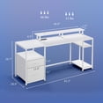 HOMCOM 61" Computer Desk with LED Lights, Power Outlets, USB Ports ...