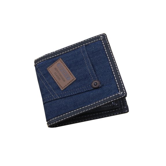 Blue Jean Style Wallet with Long Pocket on Outside Men Woman Billfold A ...