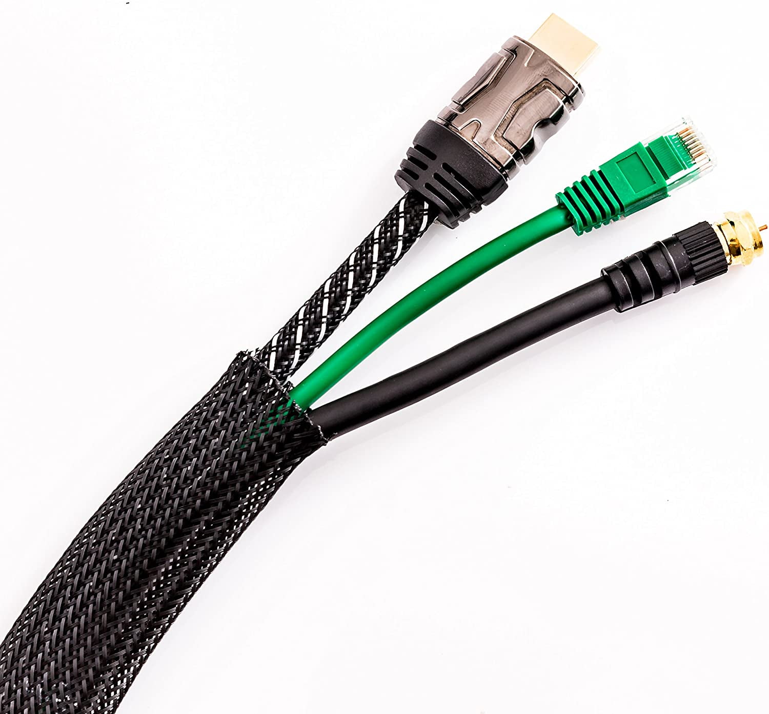 InstallerParts 50Ft Expandable Braided Cable Sock - Black - 1" Diameter ...