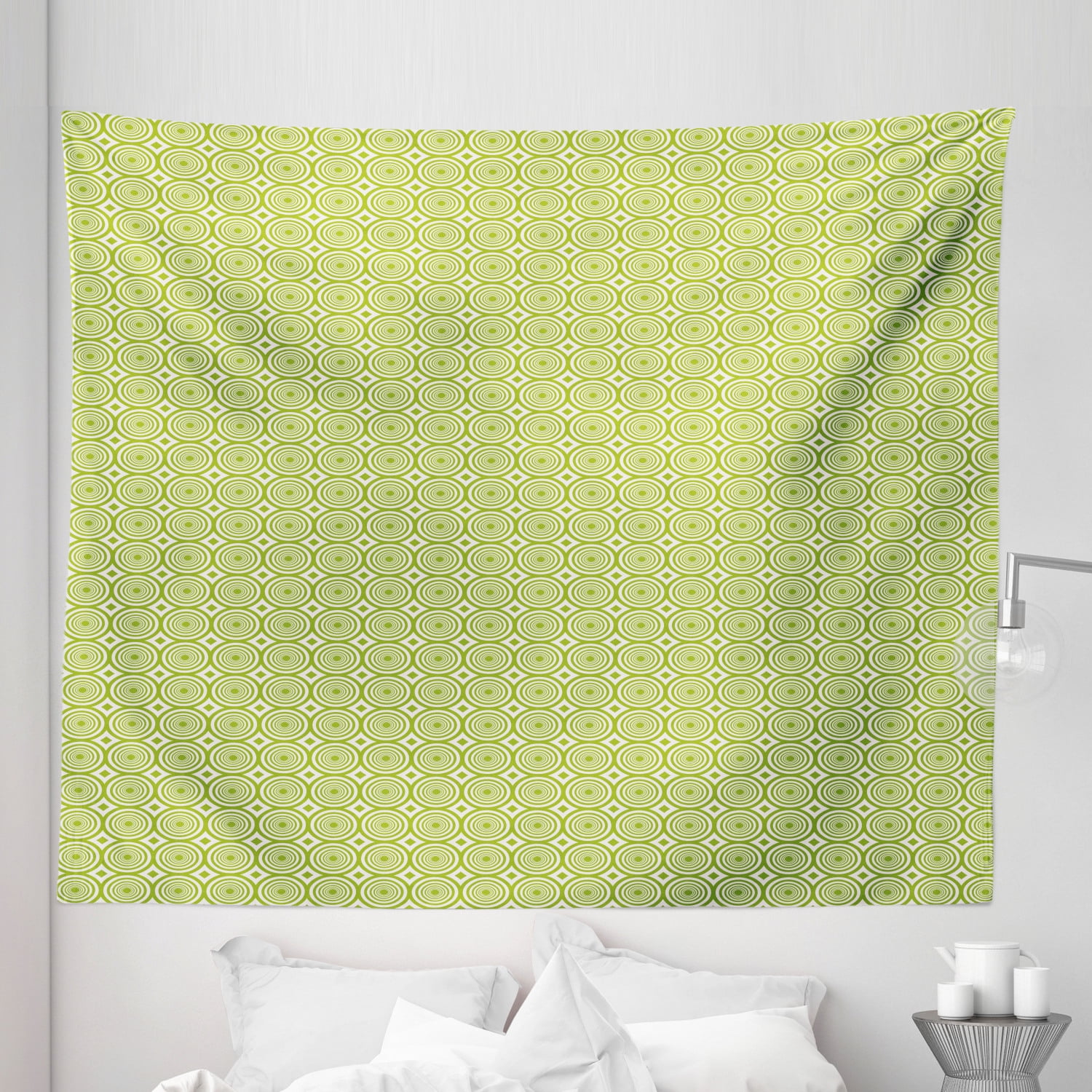 Geometric Tapestry, Monochrome Quirky Pattern with Concentric Circles ...