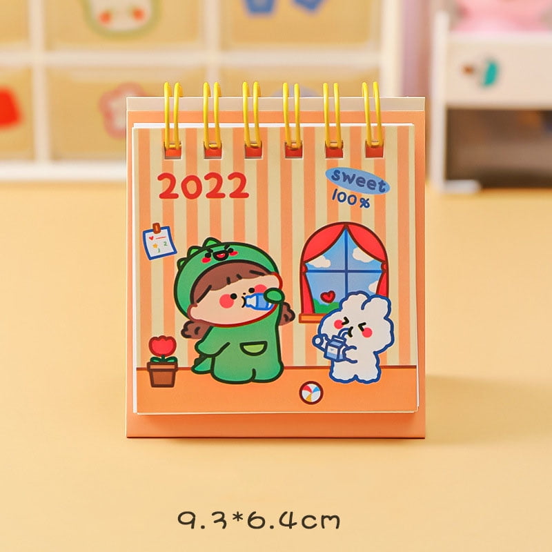 IKemiter Cute Mini Calendar Book 2022 Desktop Decoration Plan Cartoon ...