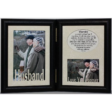 5x7 HUSBAND & ETERNITY Poem ~ HINGED Double Memorial/Bereavement ...