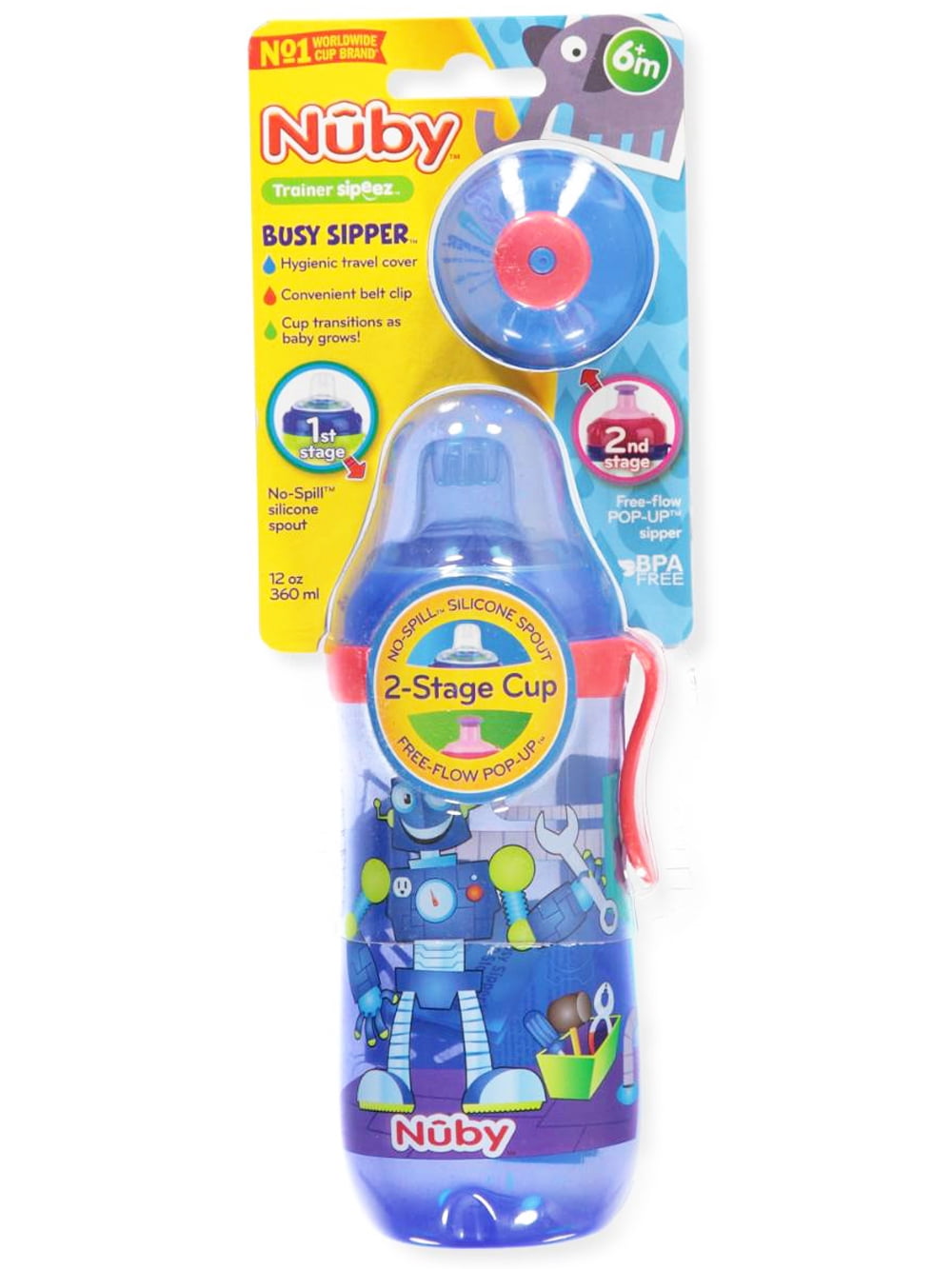 Nuby Busy Sipper Cup (12 oz.) - blue, one size - Walmart.com