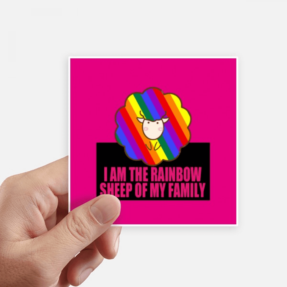 I Am The Rainbow Sheep Of My Faly Sticker Square Waterproof Stickers ...