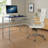 Free Shipping! Mainstays Modern Glass-Top Desk, Multiple Colors ...