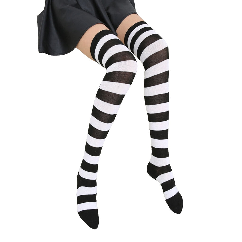 Click here for Shengyu Pack Of 2 Striped Plus Size Thigh High Soc... prices