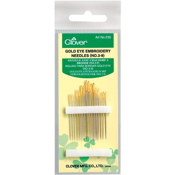 Clover Gold Eye Embroidery Needles-Size 3/9 16/Pkg - Walmart.com