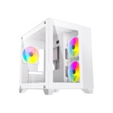 DIYPC White Gaming Computer Case, Micro ATX, USB3.0, Dual Tempered ...