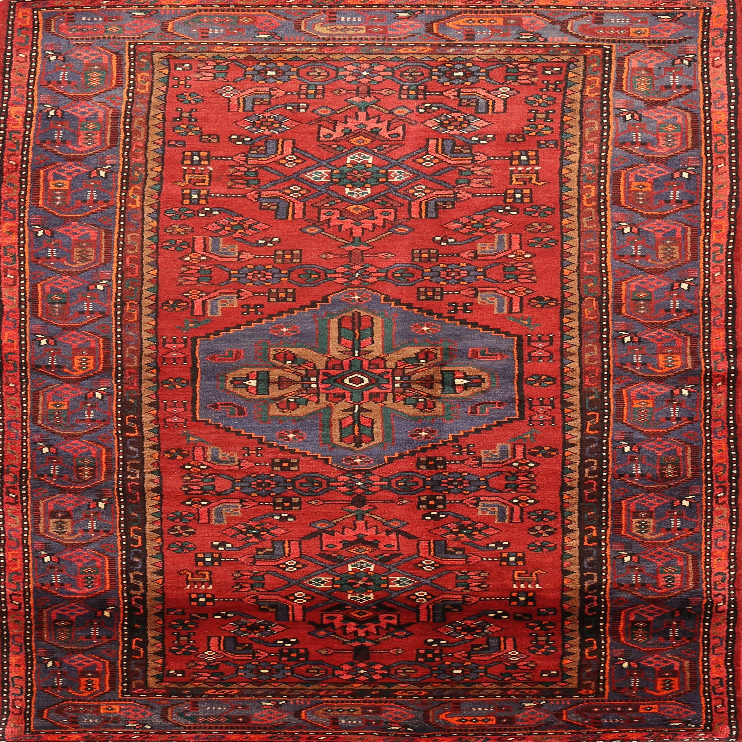 Ahgly Company Indoor Square Traditional Sienna Brown Persian Area Rugs ...