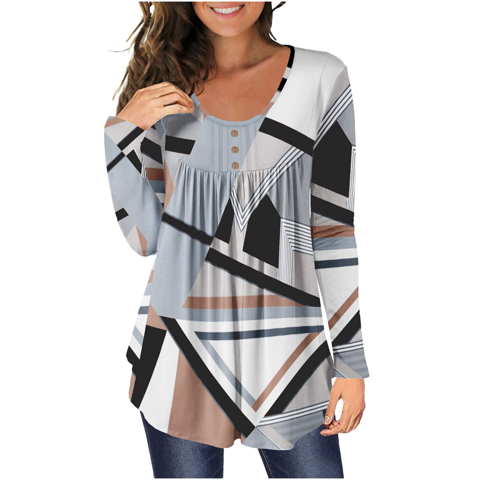 Ernkv Womens Fall Fashion Tops Comfy Casual Plus Size Tunic Top For ...