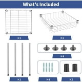 YSSOA Heavy Duty Shelving Unit, Wire Metal Stackable Storage, 1-Tier ...