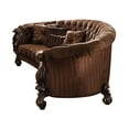 ACME Versailles Sofa with 5 Pillows in Brown Velvet and Cherry Oak ...