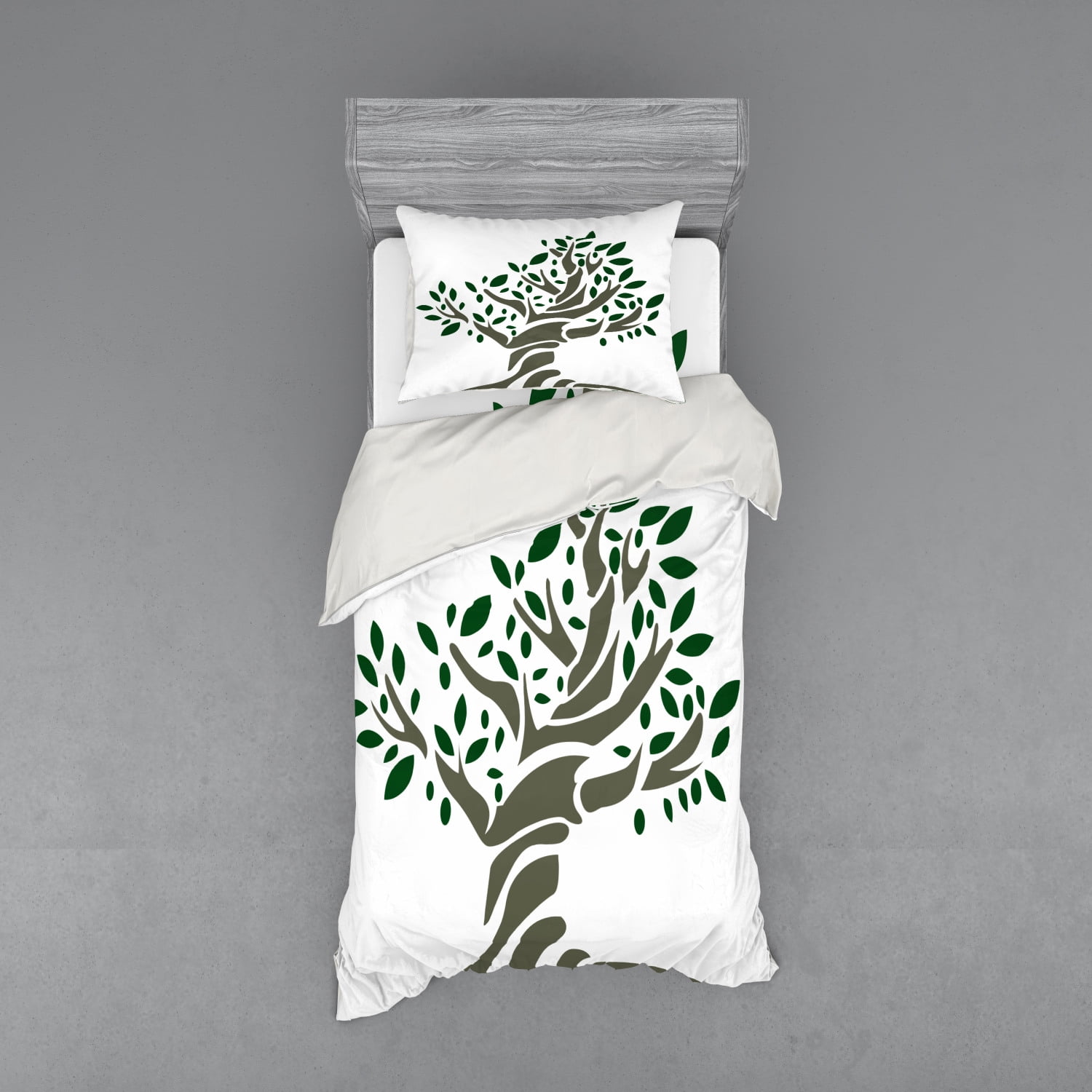 Nature Duvet Cover Set, Simplistic Majestic Tree Graphic in Abstract ...